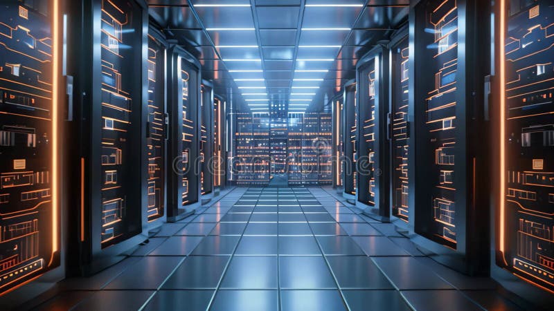 Server Room Data Center. Datacenter Hardware Stock Video - Video of ...