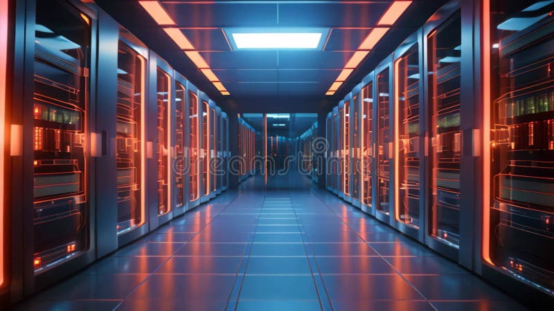 Server Room Data Center. Datacenter Hardware Cluster. 3d Render, Server ...