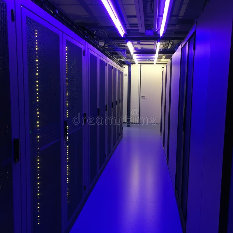 A Server Room Data Center Featuring a Contemporary Rack LED Console ...