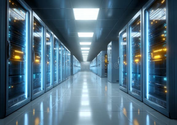 Server Room Data Center Hosting Supercomputer Technology Network ...