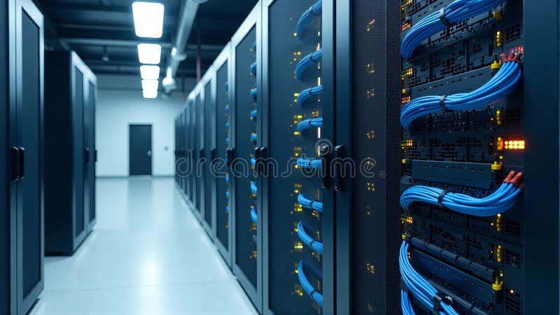 Server Room Data Center Interior Stock Illustration - Illustration of ...