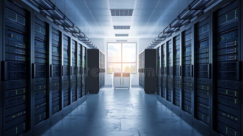 Server Room Data Center Interior, Stock Image - Image of servers ...