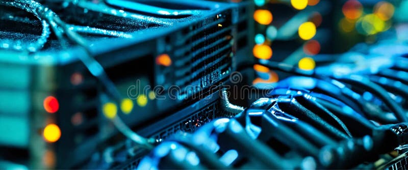 Server Room Data Center and Network Devices in High Performanc Stock ...