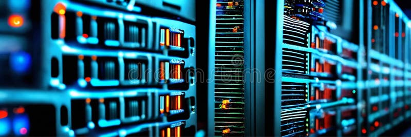 Server Room Data Center and Network Devices in High Performanc Stock ...
