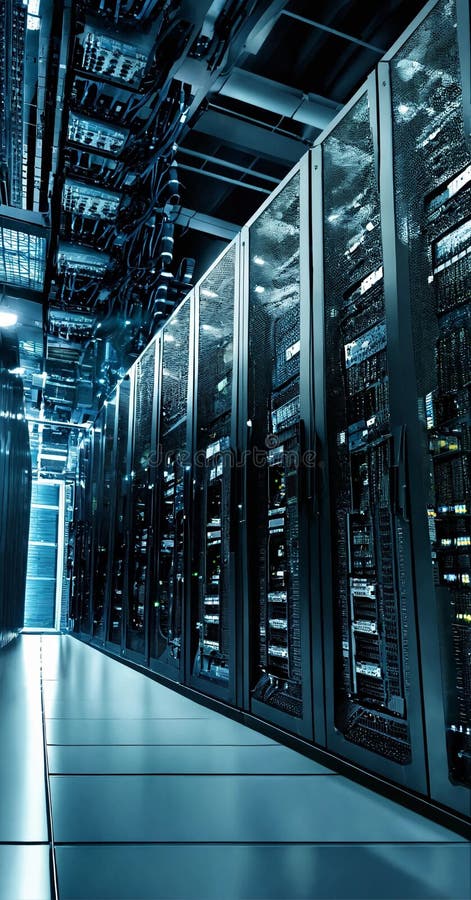 Server Room Data Center and Network Devices in High Performanc Stock ...