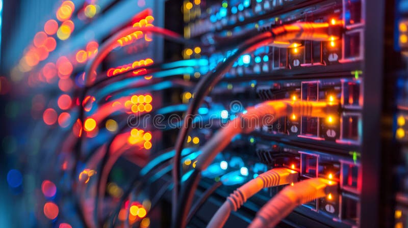 Server Room or Data Center with Rows of Big Server Racks, Modern Data ... Server Room or Data Center with Rows of Big Server Racks, Modern Data ...