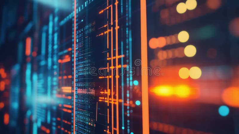 Server Room Data Center Showing Multiple Servers Processing Data with Blurred Bokeh Effect Stock ...