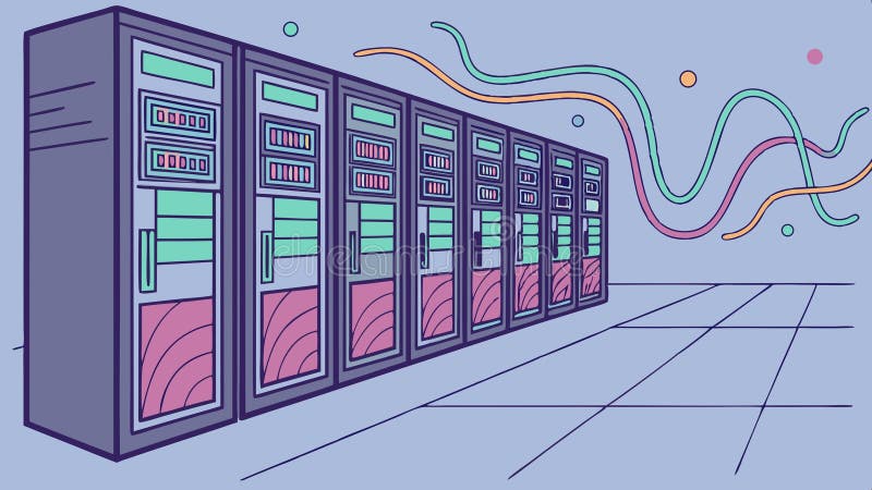 Server Room Data Center, Tech Infrastructure and Digital Network Vector Design Generative AI ...