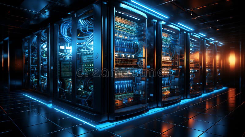 Server Room Control Network Concept Network Communication Generative Ai ...
