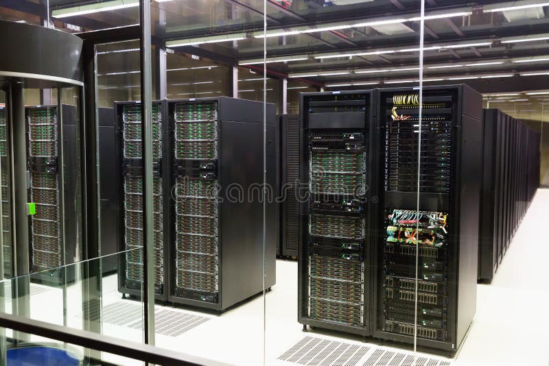 Server room in data center stock photo. Image of network - 243645978