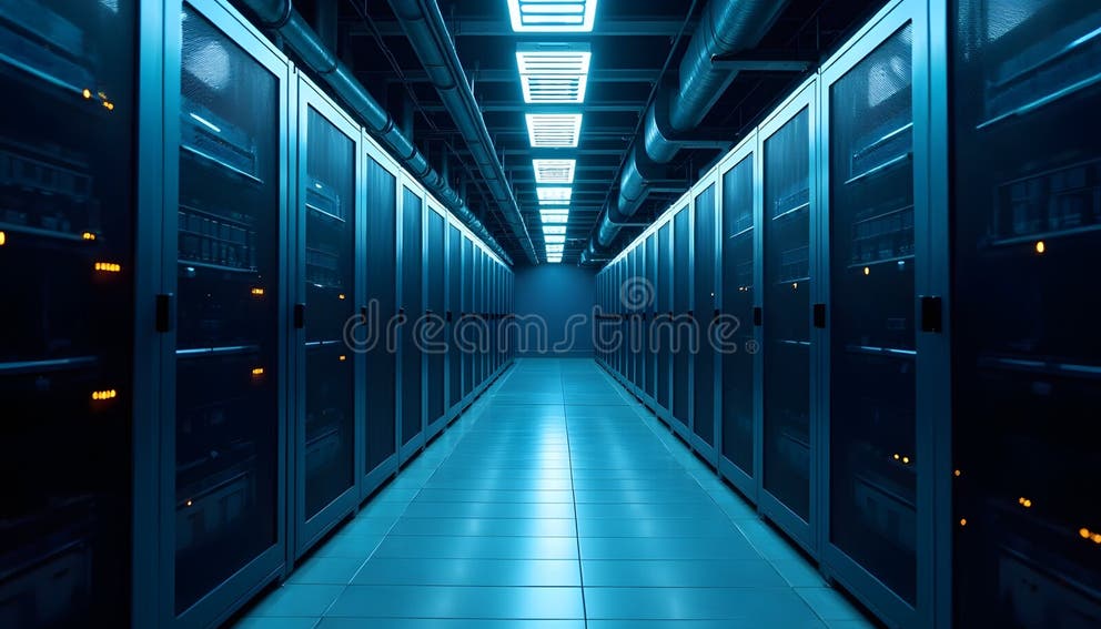 Server Room with Data Centers Stock Photo - Image of business, cloud ...