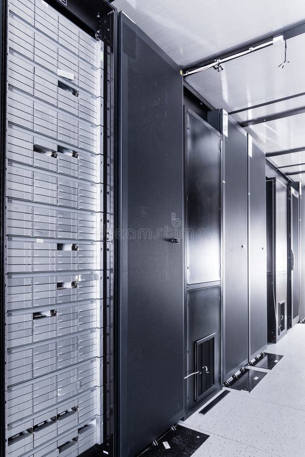 Server Room with Data Storage Hardware Stock Image - Image of ...