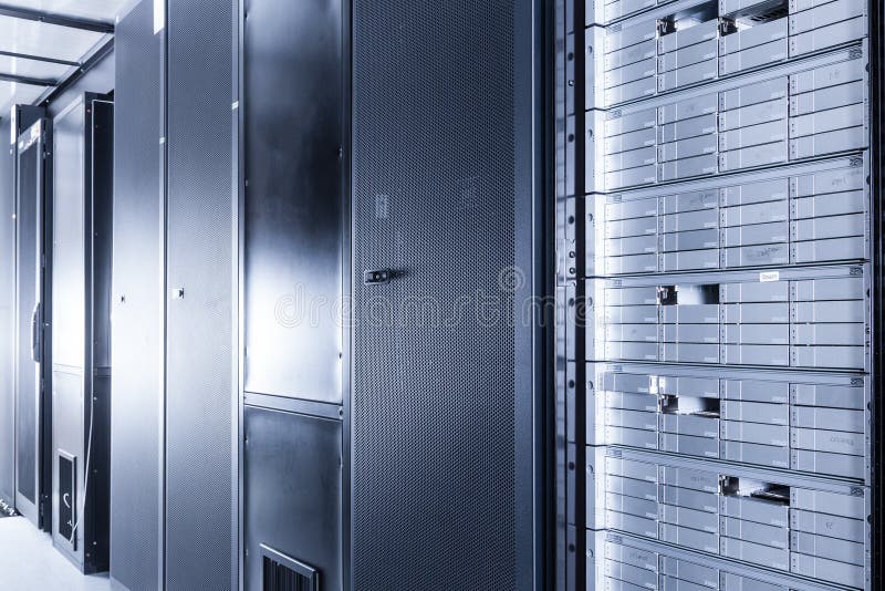 Server Room with Data Storage Hardware Stock Photo - Image of ...