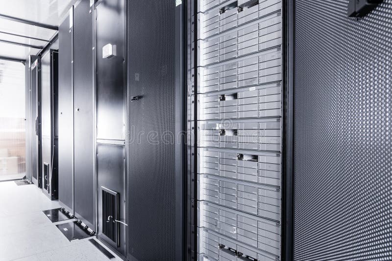 Server Room with Data Storage Hardware Stock Photo - Image of ...