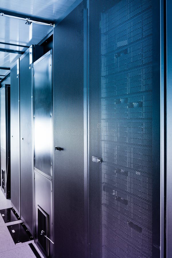 Server Room with Data Storage Hardware Stock Image - Image of cluster ...