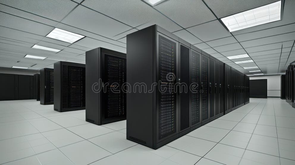 Server Room: Data Storage Infrastructure and Technology in a Modern Data Center Stock Image ...
