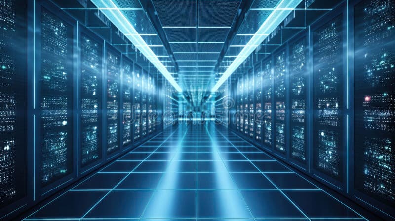 A Server Room in Datacenter.AI Generative Stock Illustration ...