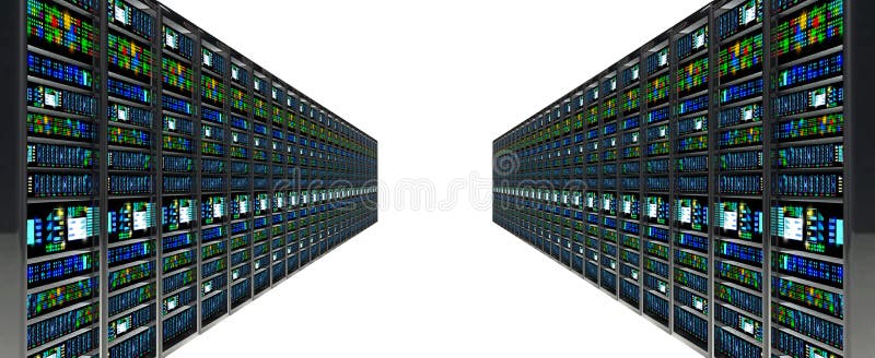 Server Room in Datacenter, Room Equipped with Data Servers. Stock Image ...