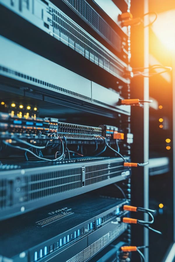 Server Room Equipment Providing Network Connectivity and Data Storage ...