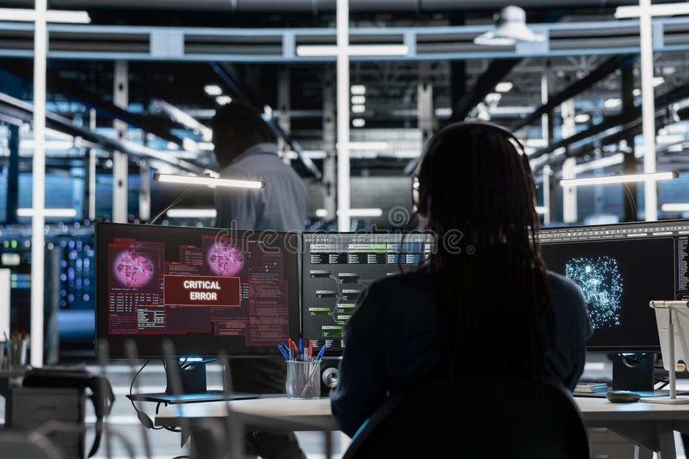 Server Room Expert Receiving Critical Error Popup on PC while Using AI ...
