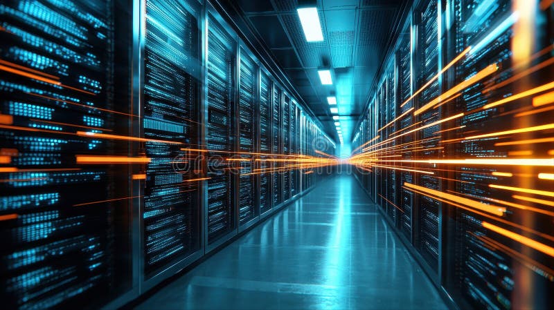 Server Room Filled with Numerous Servers Representing Data Privacy Compliance in Modern Business ...