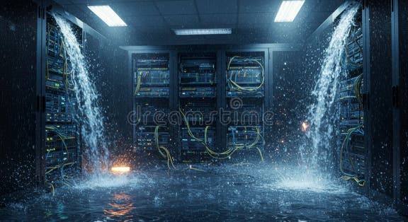 Server Room Flood Damage and Disaster Recovery Water Damage in a Server ...