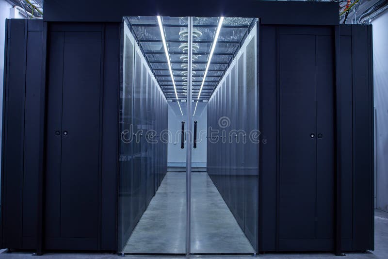 Server Room Full of Racks and Servers Stock Image - Image of cyberspace ...