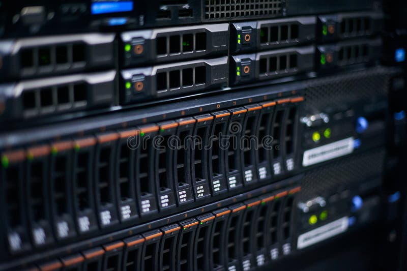 Server Room Full of Racks and Servers Stock Image - Image of cyberspace ...