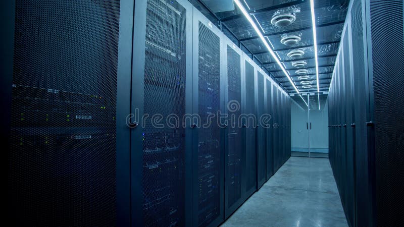 Server Room Full of Racks and Servers Stock Image - Image of ...