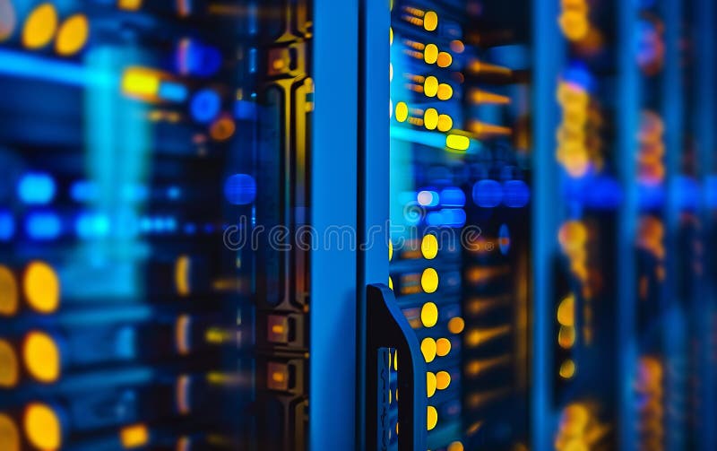 Server Room with Hard Drives in Internet Data Center Stock Photo - Image of network ...