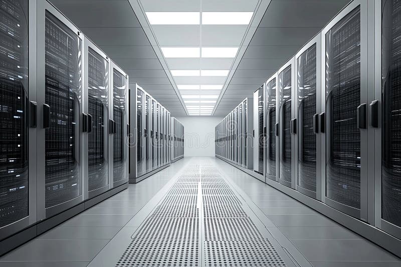 Data Center Rows Servers Heart Modern Information Technology Stock Photos - Free & Royalty-Free ...