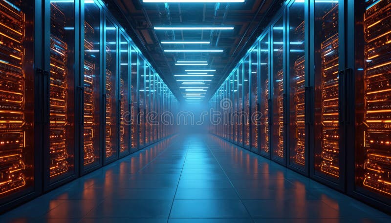 Darkened Data Center Interior Complex Network Infrastructure Stock Photos - Free & Royalty-Free ...