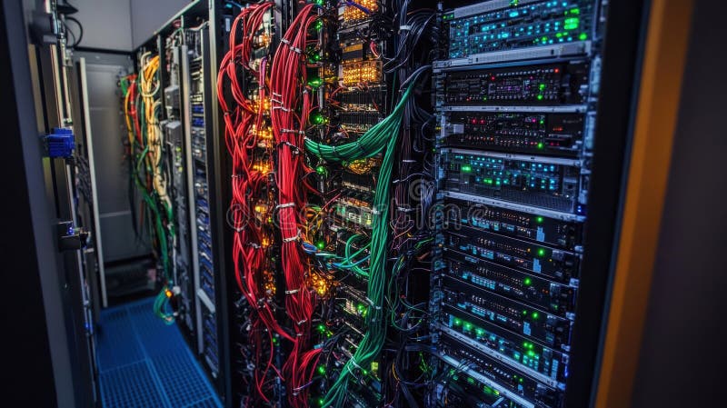 Server Room Infrastructure Showcasing Advanced Data Systems Stock ...