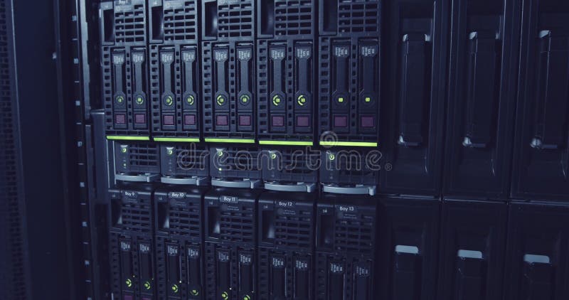 A Large Server Room Inside a Cloud Computing Data Center Stock Footage ...