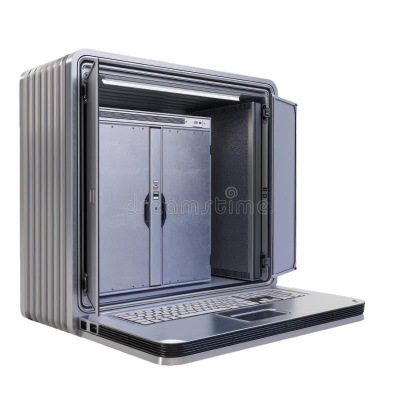 Server Room Inside Laptop Showing Data Center Concept Stock ...