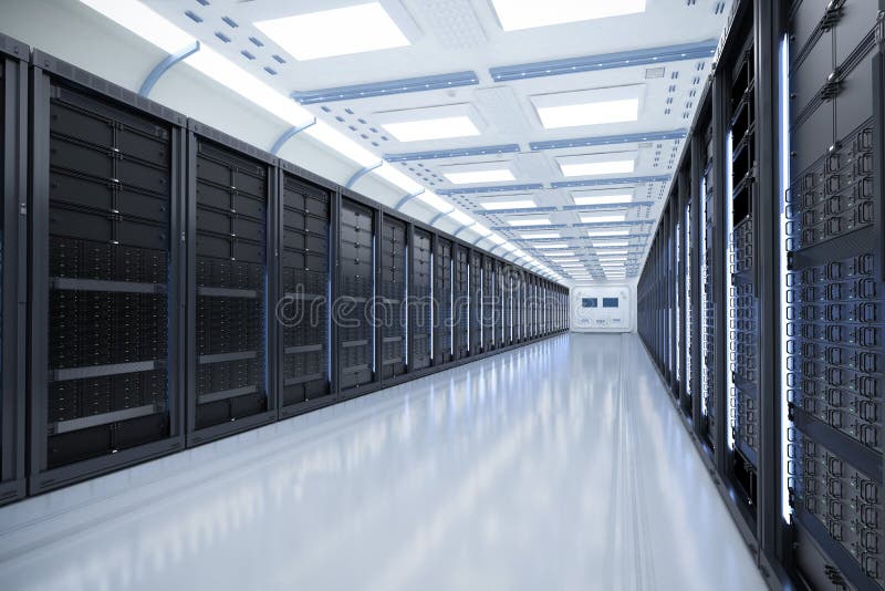 Server Room Interior or Data Center Inside Stock Illustration ...
