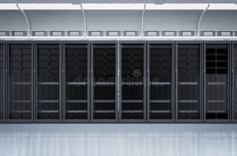 Server Room Interior or Data Center Inside Stock Illustration ...