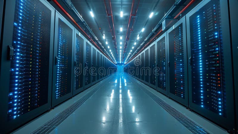 Server Room Interior. High-Tech Data Center Environment Stock ...