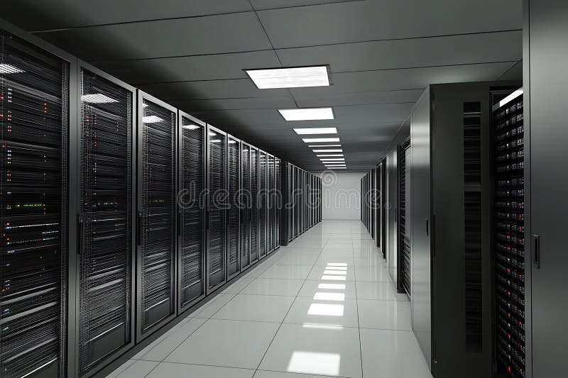 Server Room Interior stock illustration. Illustration of rack - 350844081