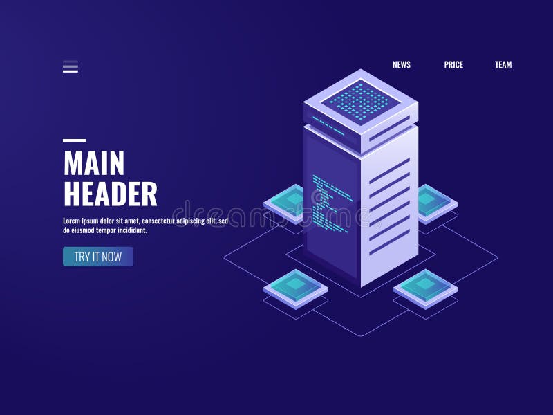 Isometric Networking Conncetion Internet Network Topology Concept Server Room Data Center And