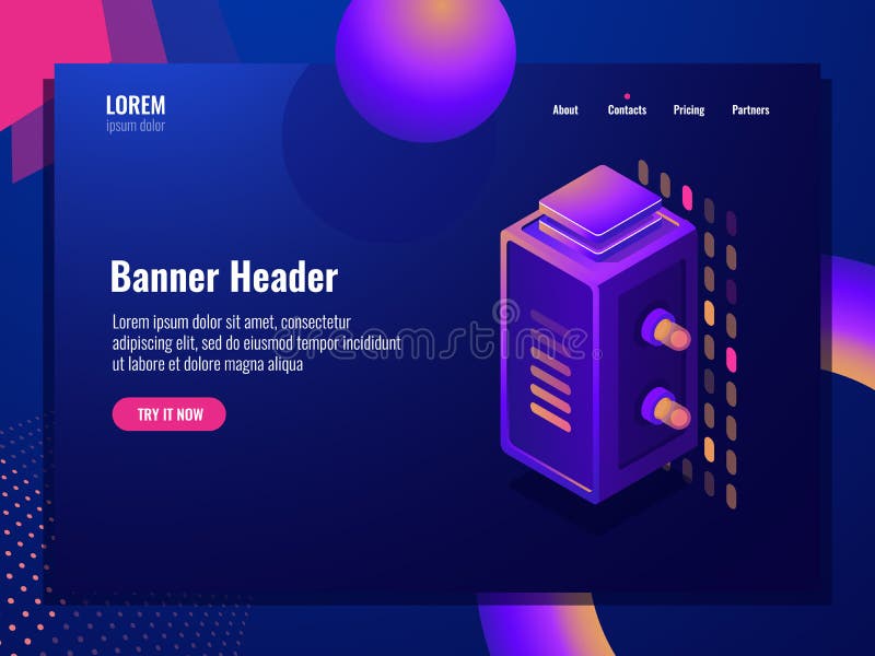 Server Room, Isometric Vector Digital Technology Abstract Element, Data ...