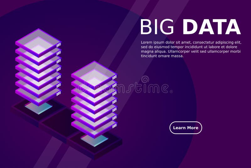 Server Room Isometric Vector Futuristic Technology Of Data Protection And Processing