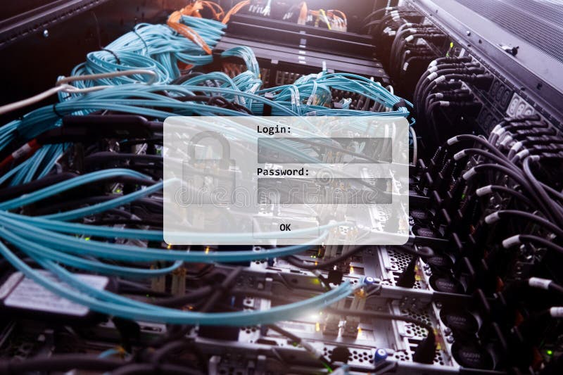 Server Room, Login and Password Request, Data Access and Security Stock ...