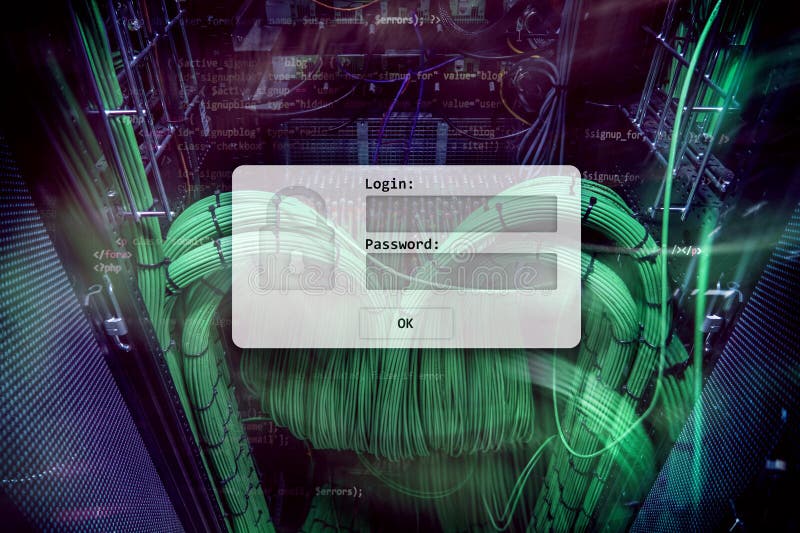 Server Room, Login and Password Request, Data Access and Security Stock ...