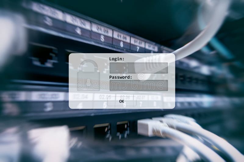 Server Room, Login and Password Request, Data Access and Security ...