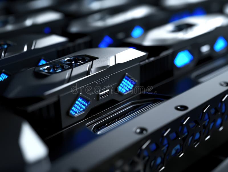 A Server Room with Many Servers Stacked on Top of Each Other Stock ...