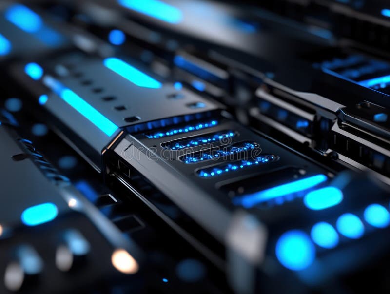 A Server Room with Many Servers Stacked on Top of Each Other Stock ...