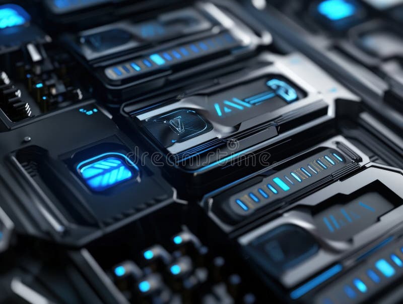 A Server Room with Many Servers Stacked on Top of Each Other Stock ...