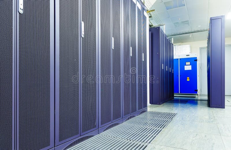 Server Room with Modern Communication Equipment in the Data Center ...