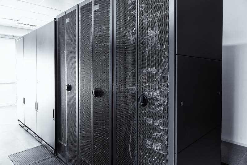 Server Room with Modern Communication and Server Equipment Stock Image ...